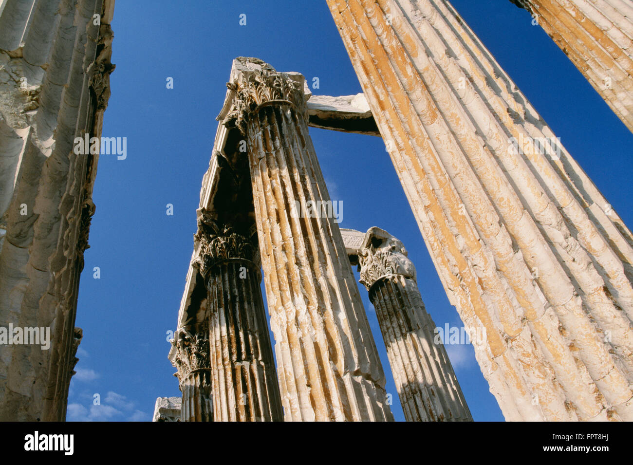 Corinthian Columns, Temple Of Olympian Zeus, Athens, Greece Stock Photo ...