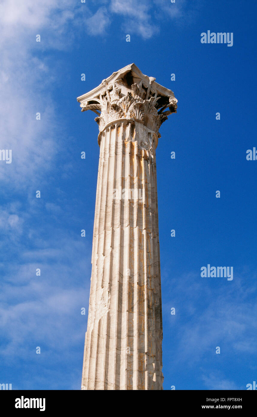 Corinthian Column, Temple Of Olympian Zeus, Athens, Greece Stock Photo ...