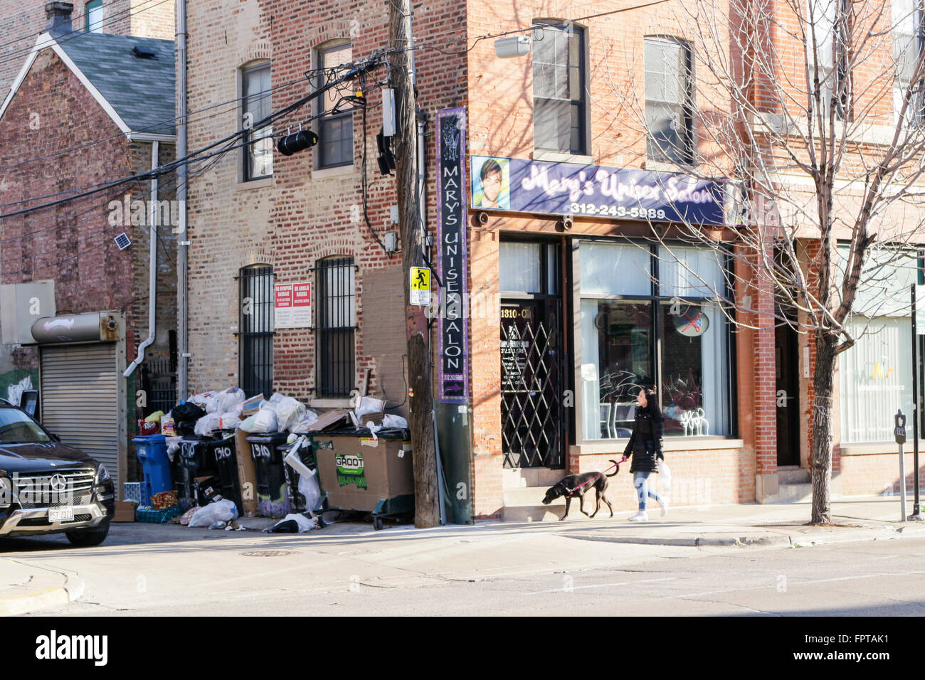 Pilsen neighborhood street scene. 18th Street, Chicago, Illinois Stock ...