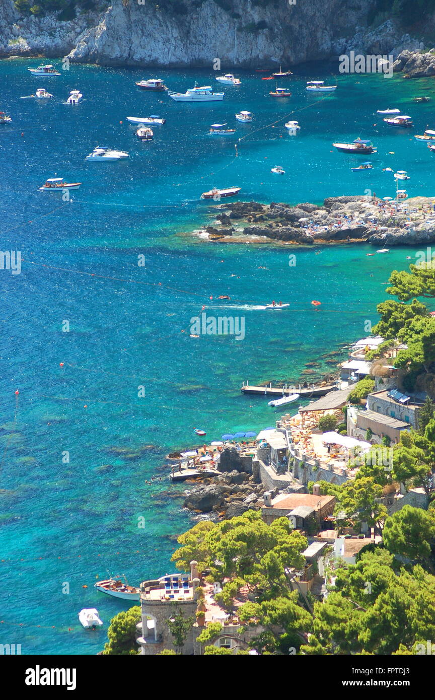 Picturesque Marina Piccola on Capri island in southern Italy Stock ...