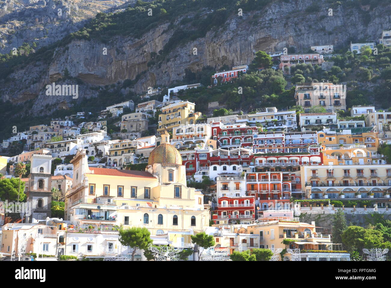 Picturesque view of village Positano, Italy. Positano is famous summer ...