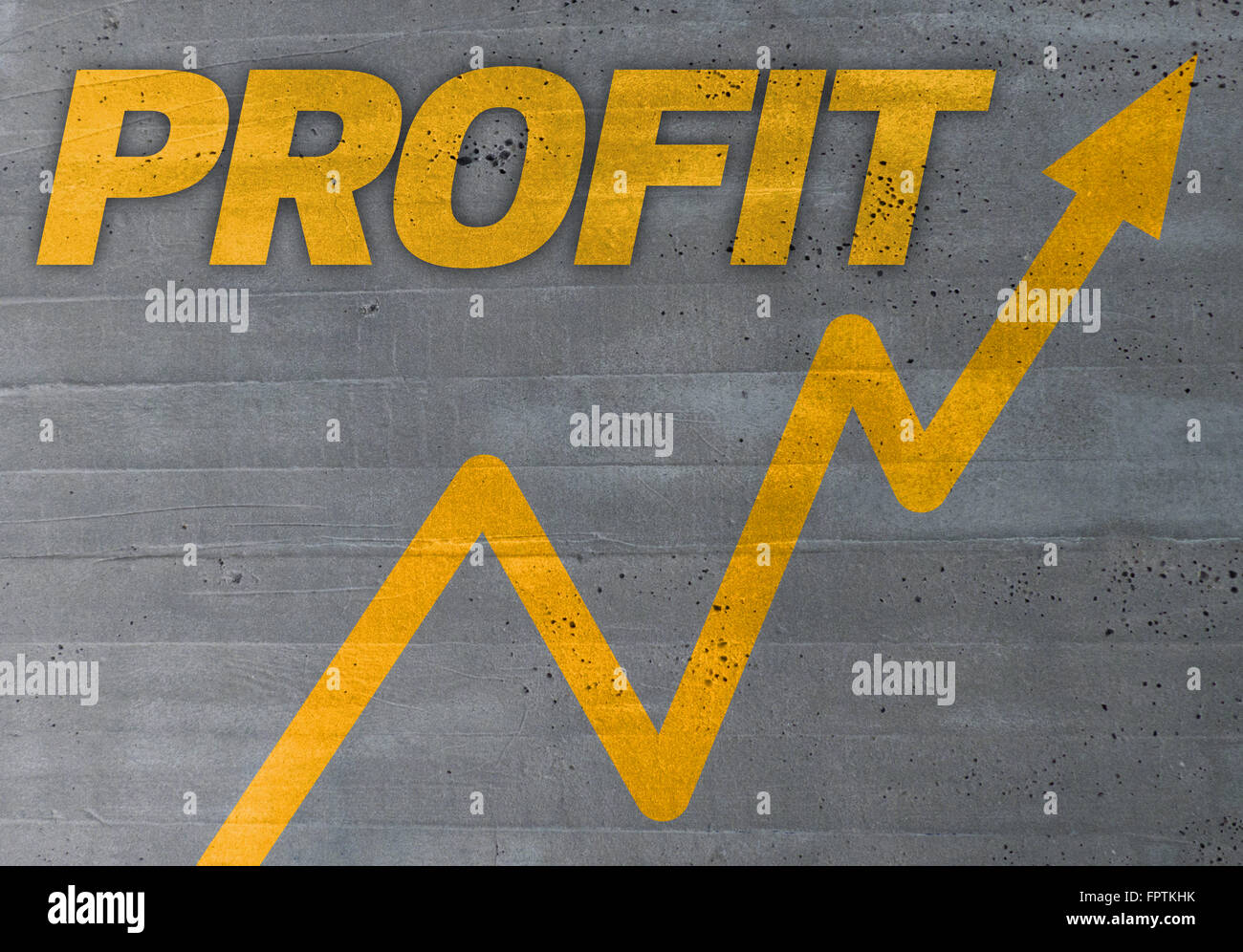 profit graph concept on cement texture background Stock Photo - Alamy