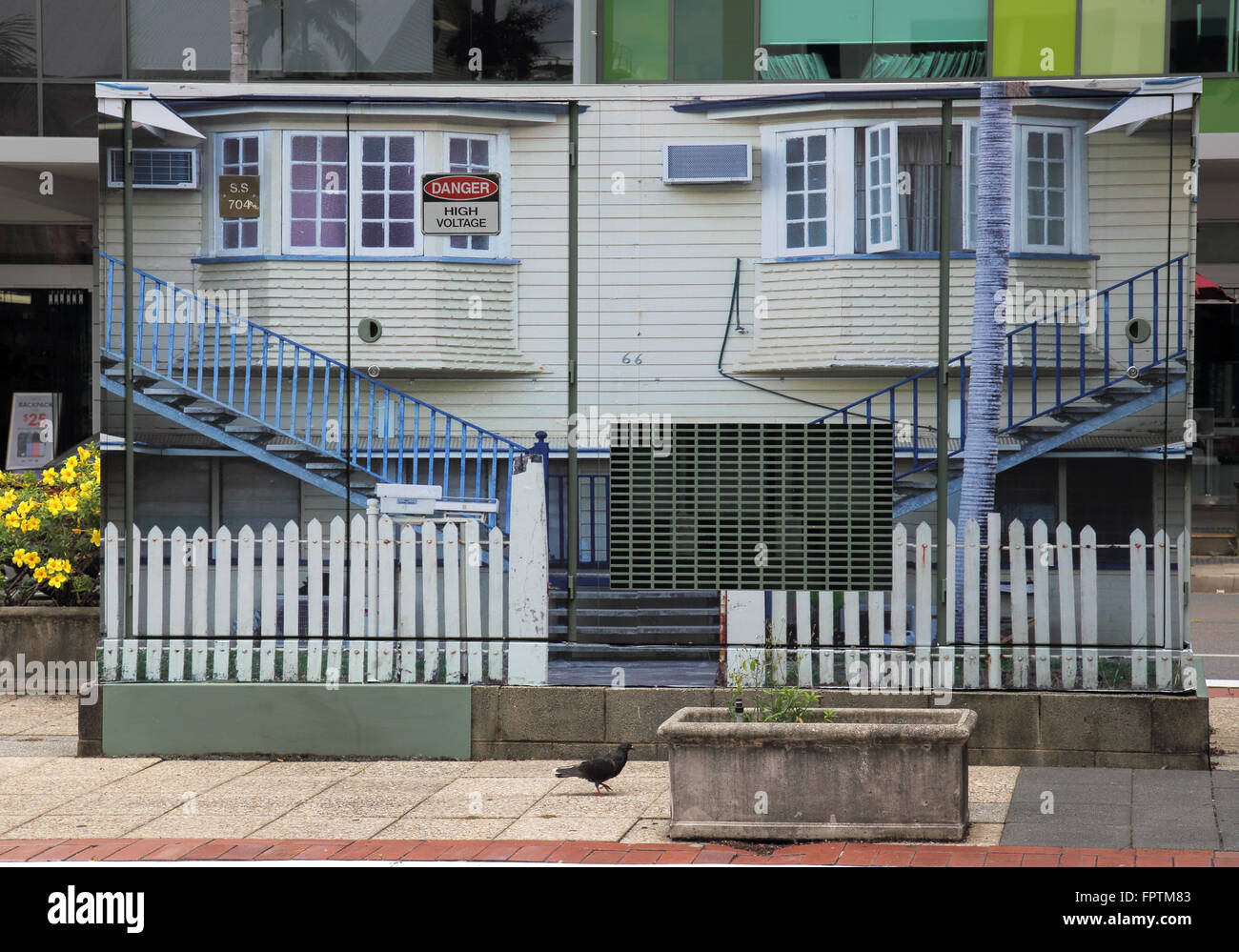 disguised high voltage sub station in cairns on the northern coast of ...