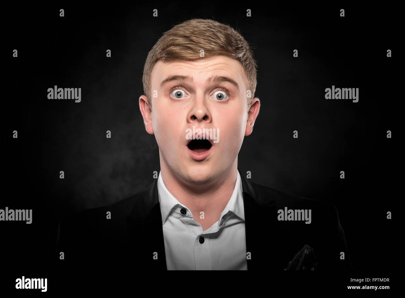 Portrait of surprised man Stock Photo - Alamy