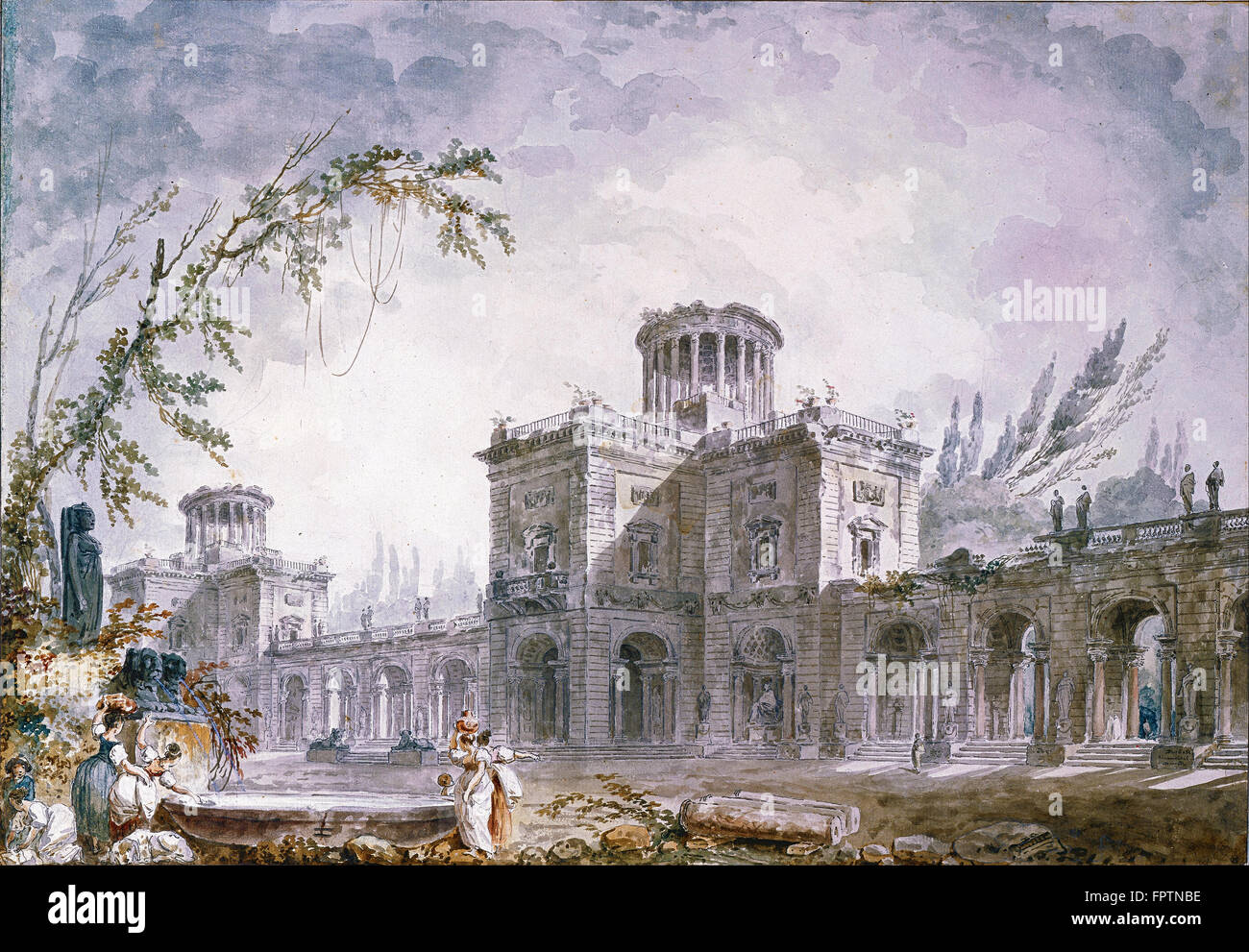 Hubert Robert - Architectural Fantasy - 1760 Stock Photo - Alamy