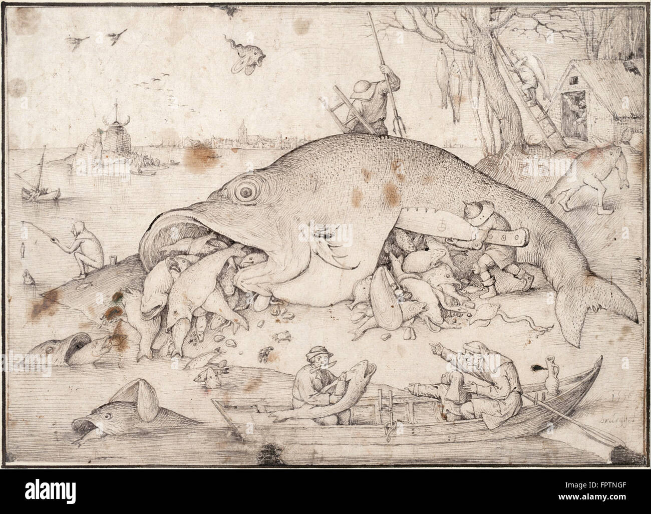 Pieter Bruegel the Elder - Big Fish Eat Little Fish - 1556 Stock Photo ...