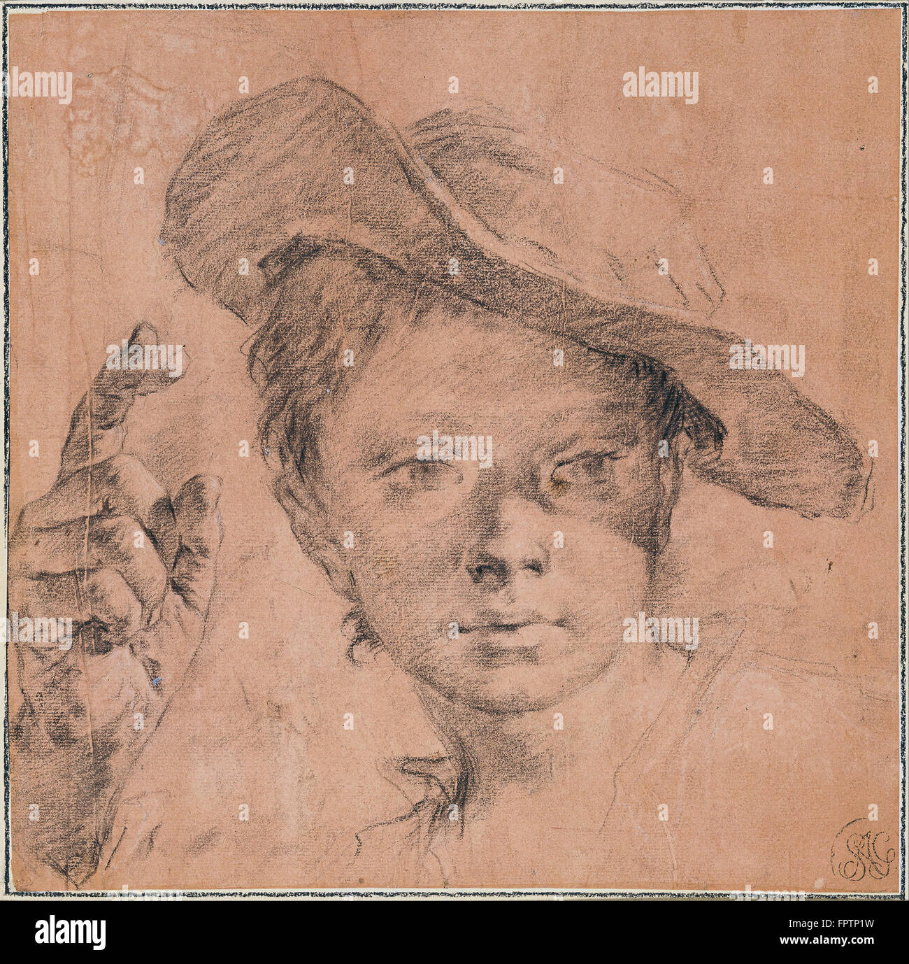 Giovanni Battista Piazzetta - Portrait of a Boy Pointing with Raised ...