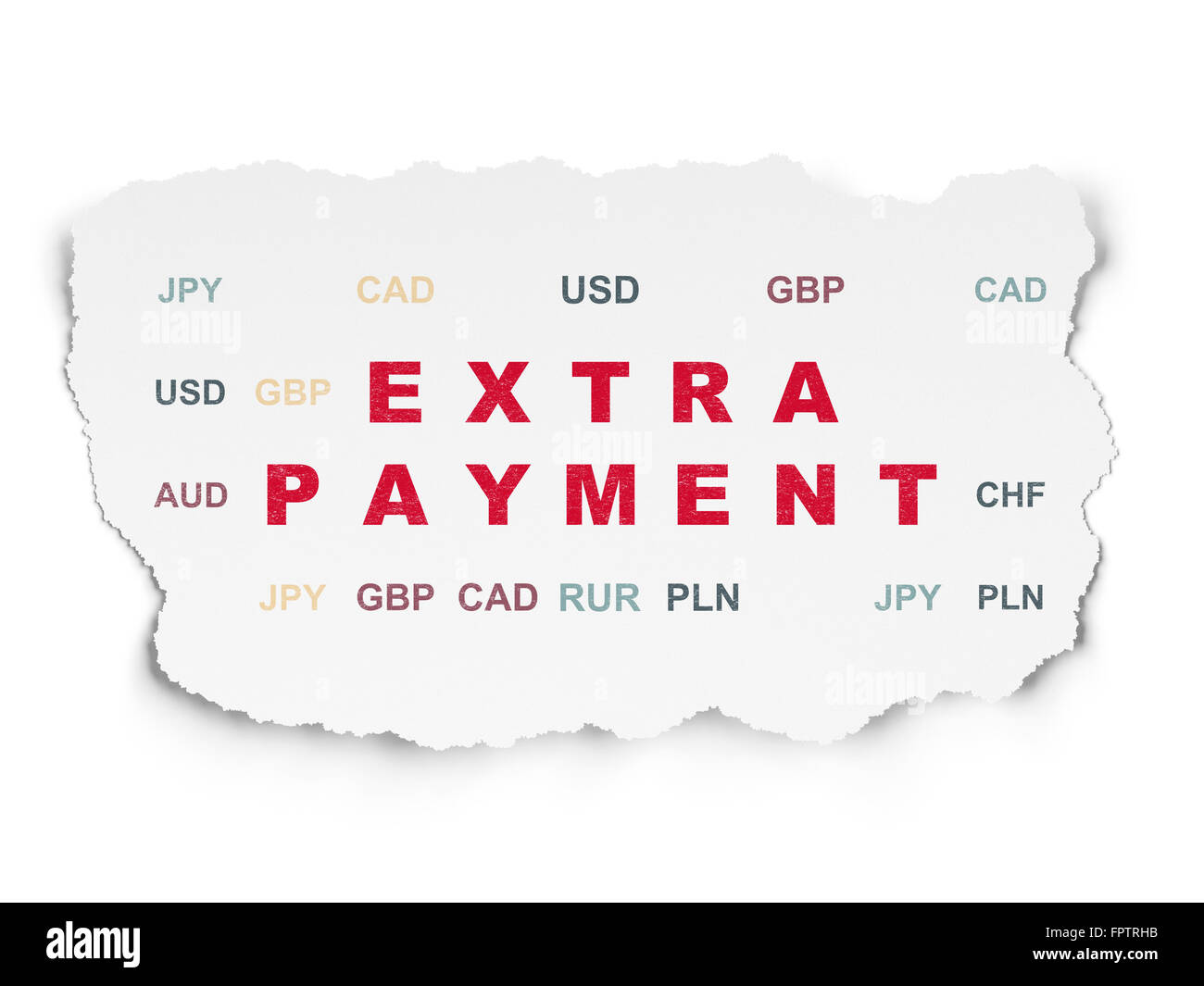 Money concept: Extra Payment on Torn Paper background Stock Photo - Alamy
