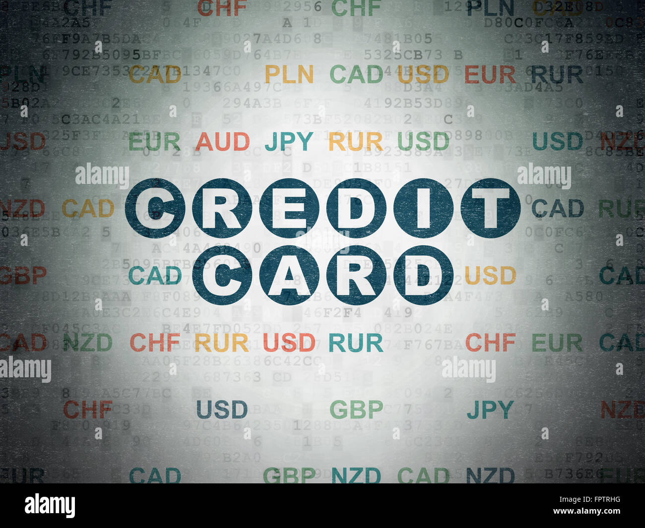 Currency concept: Credit Card on Digital Paper background Stock Photo ...