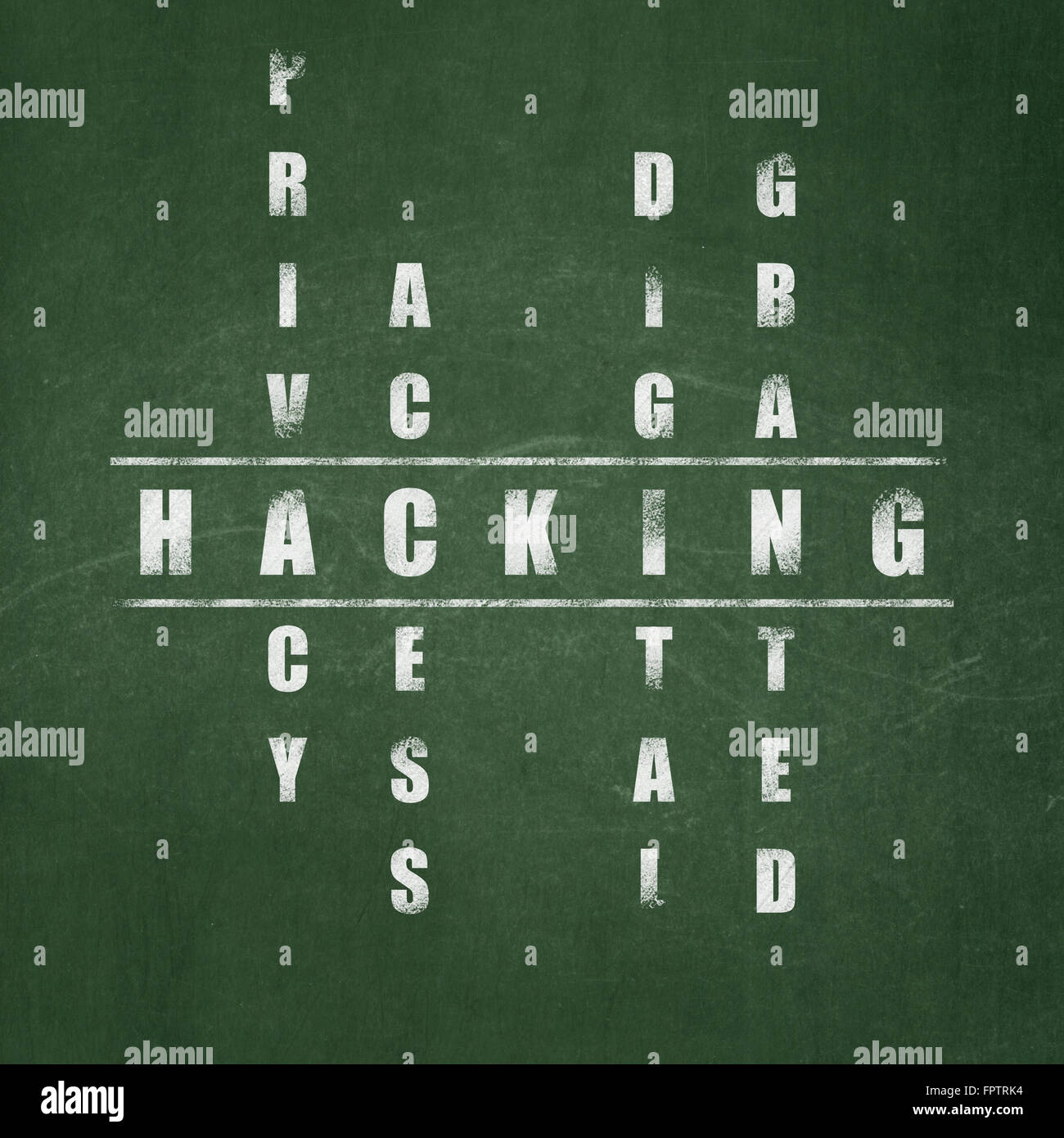 Protection concept: Hacking in Crossword Puzzle Stock Photo - Alamy