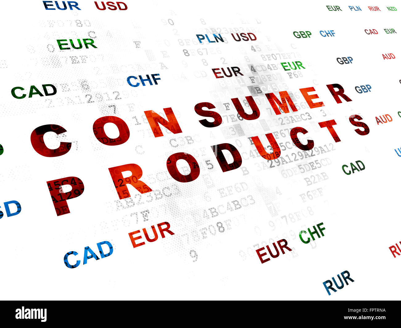 Business concept: Consumer Products on Digital background Stock Photo ...