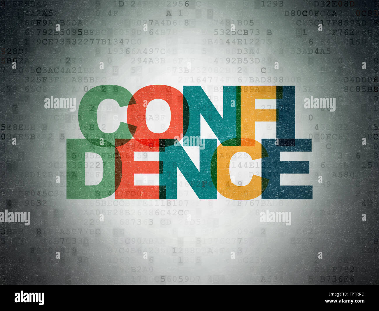 Business concept: Confidence on Digital Paper background Stock Photo ...
