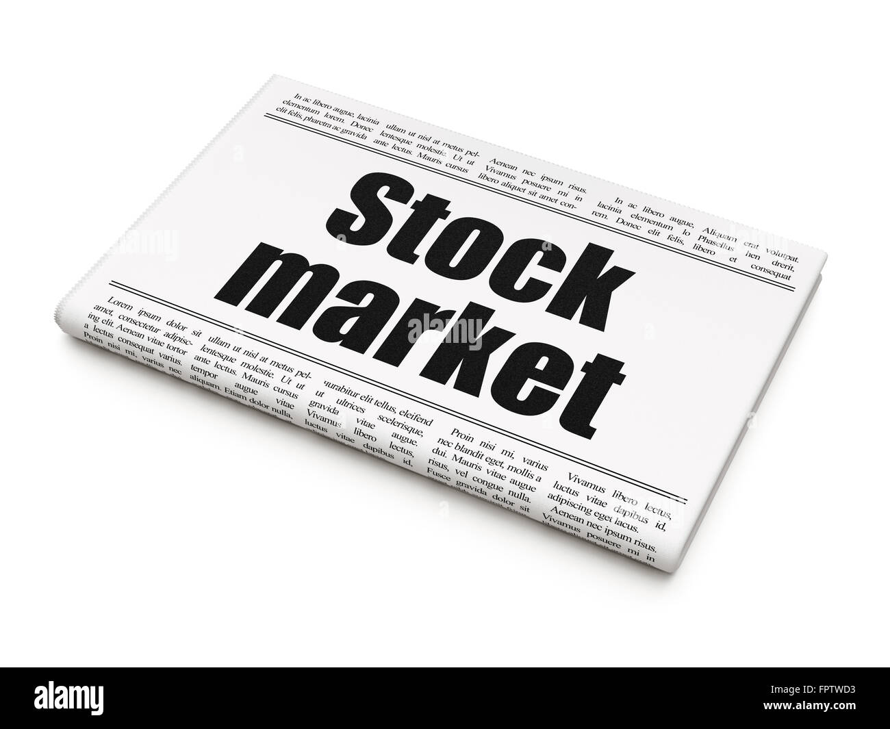 Business concept: newspaper headline Stock Market Stock Photo - Alamy