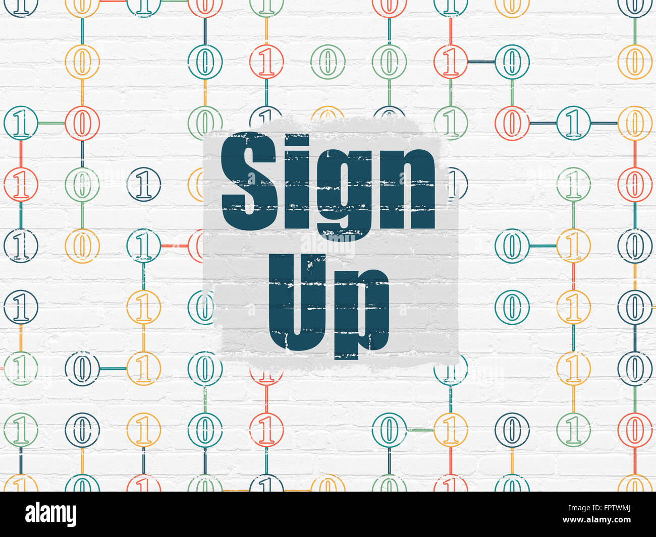 Web design concept: Sign Up on wall background Stock Photo - Alamy