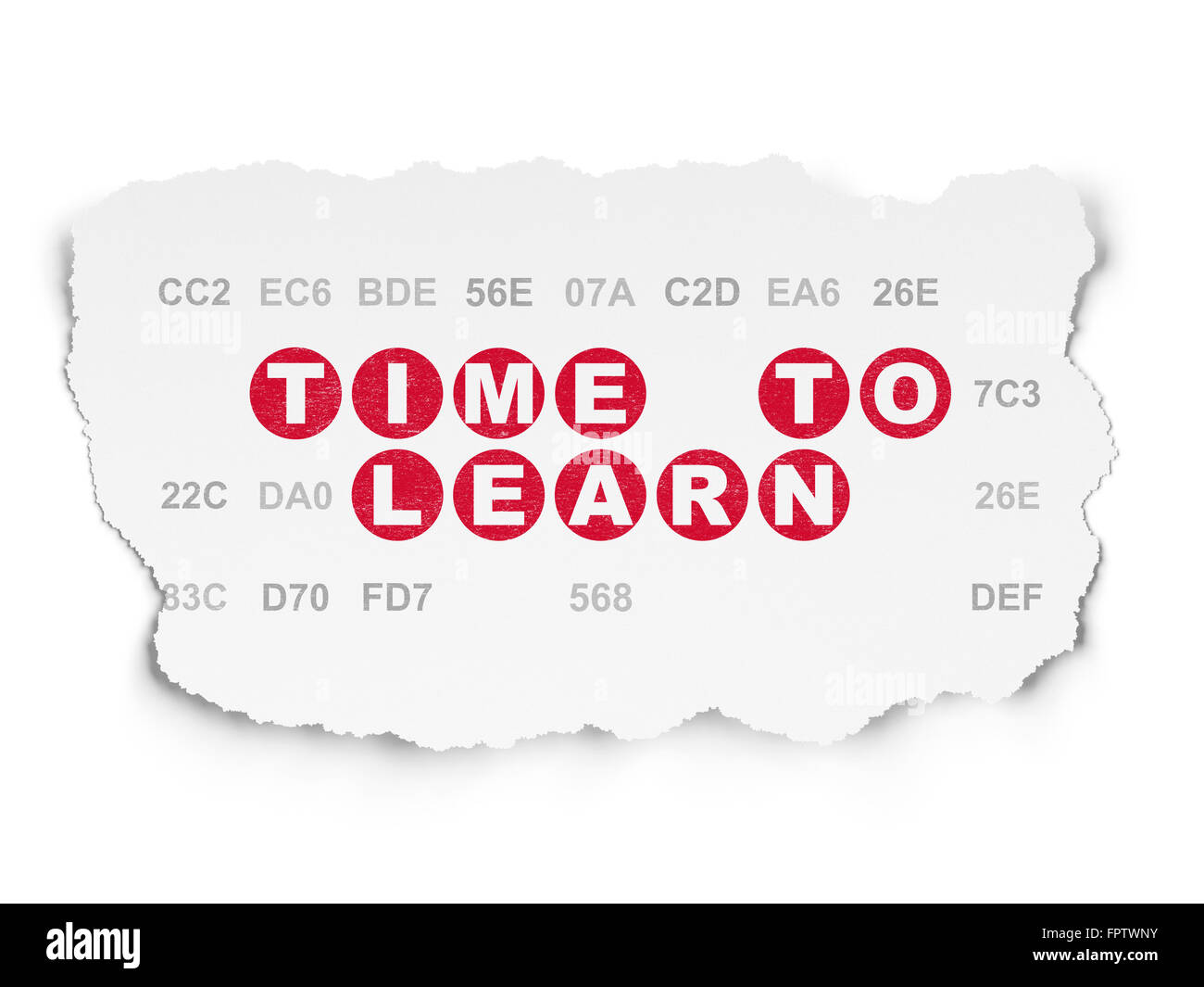 Timeline concept: Time to Learn on Torn Paper background Stock Photo ...