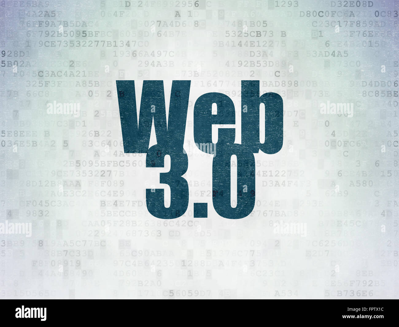 Web development concept: Painted blue word Web 3.0 on Digital Paper ...