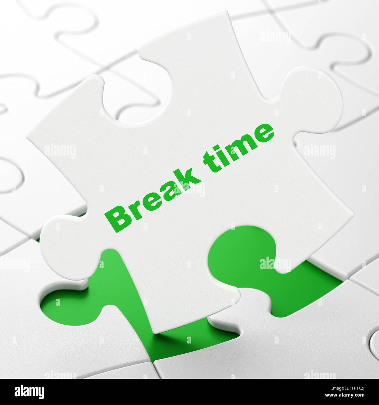 Timeline concept: Break Time on puzzle background Stock Photo - Alamy