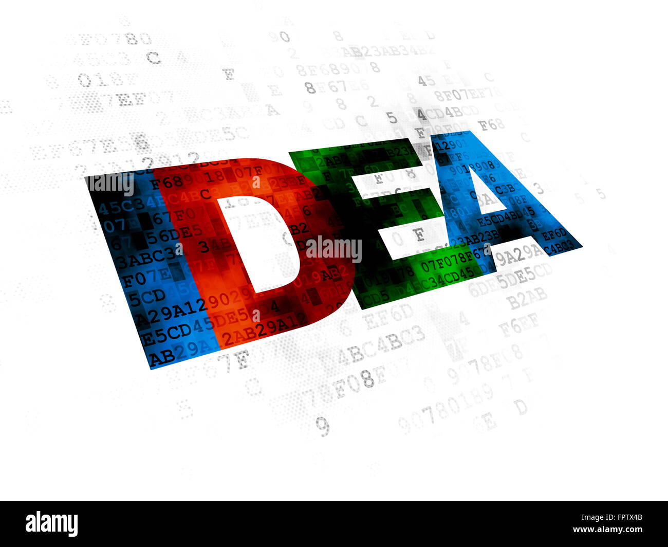 Advertising concept: Pixelated multicolor text Idea on Digital ...