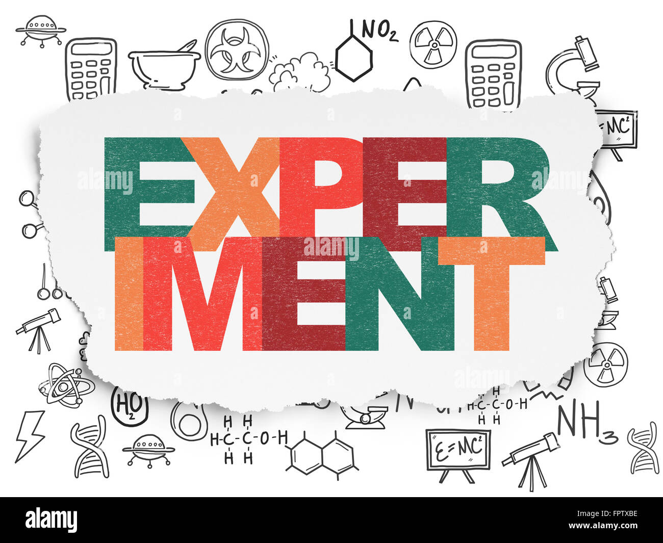 Science concept: Experiment on Torn Paper background Stock Photo - Alamy
