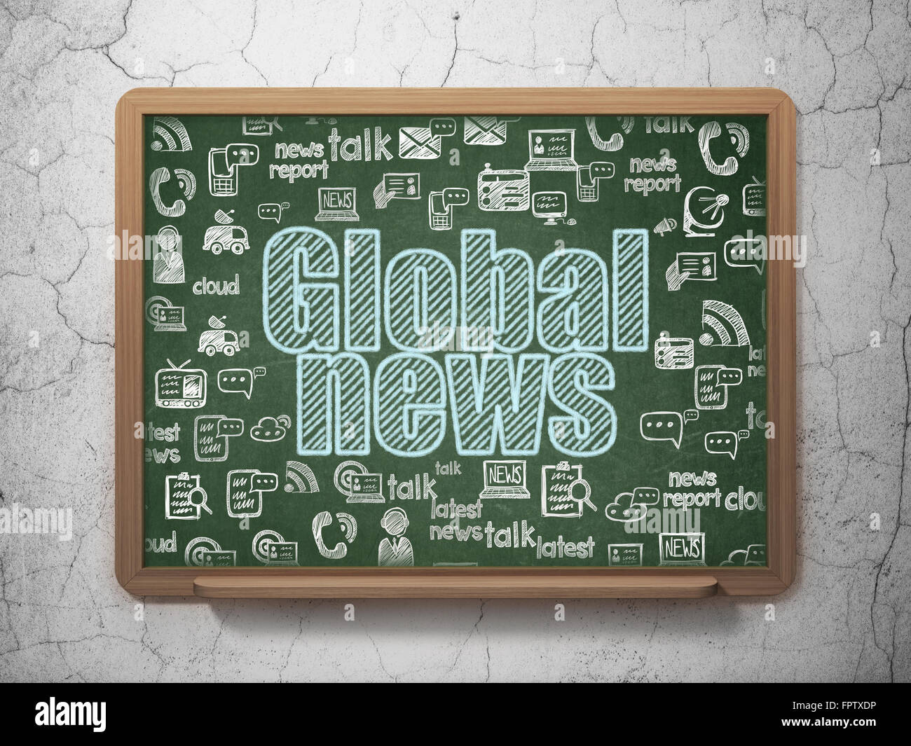 News concept: Global News on School Board background Stock Photo - Alamy