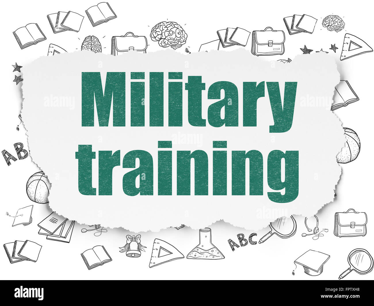 Learning concept: Military Training on Torn Paper background Stock ...