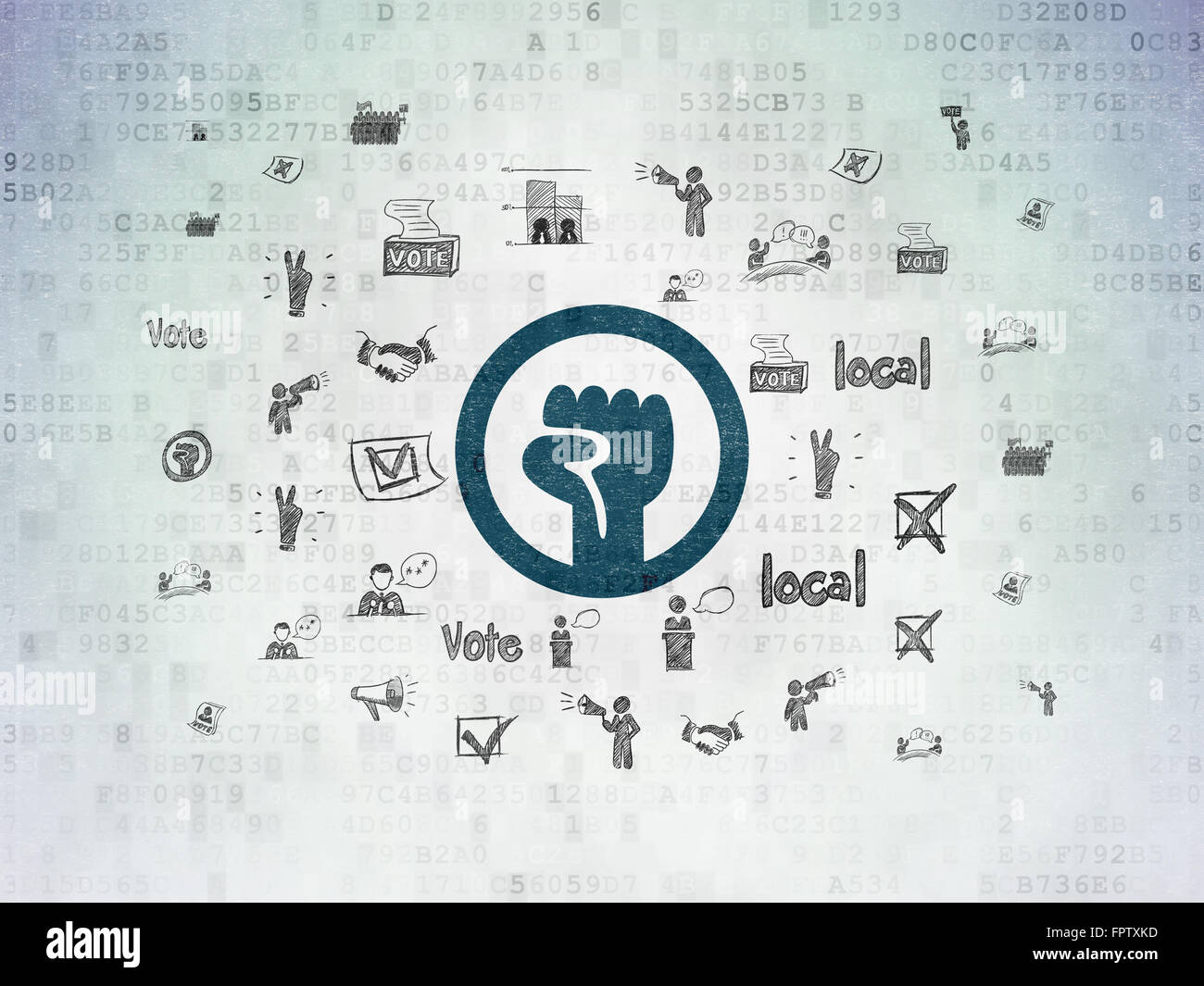 Political concept: Uprising on Digital Paper background Stock Photo - Alamy