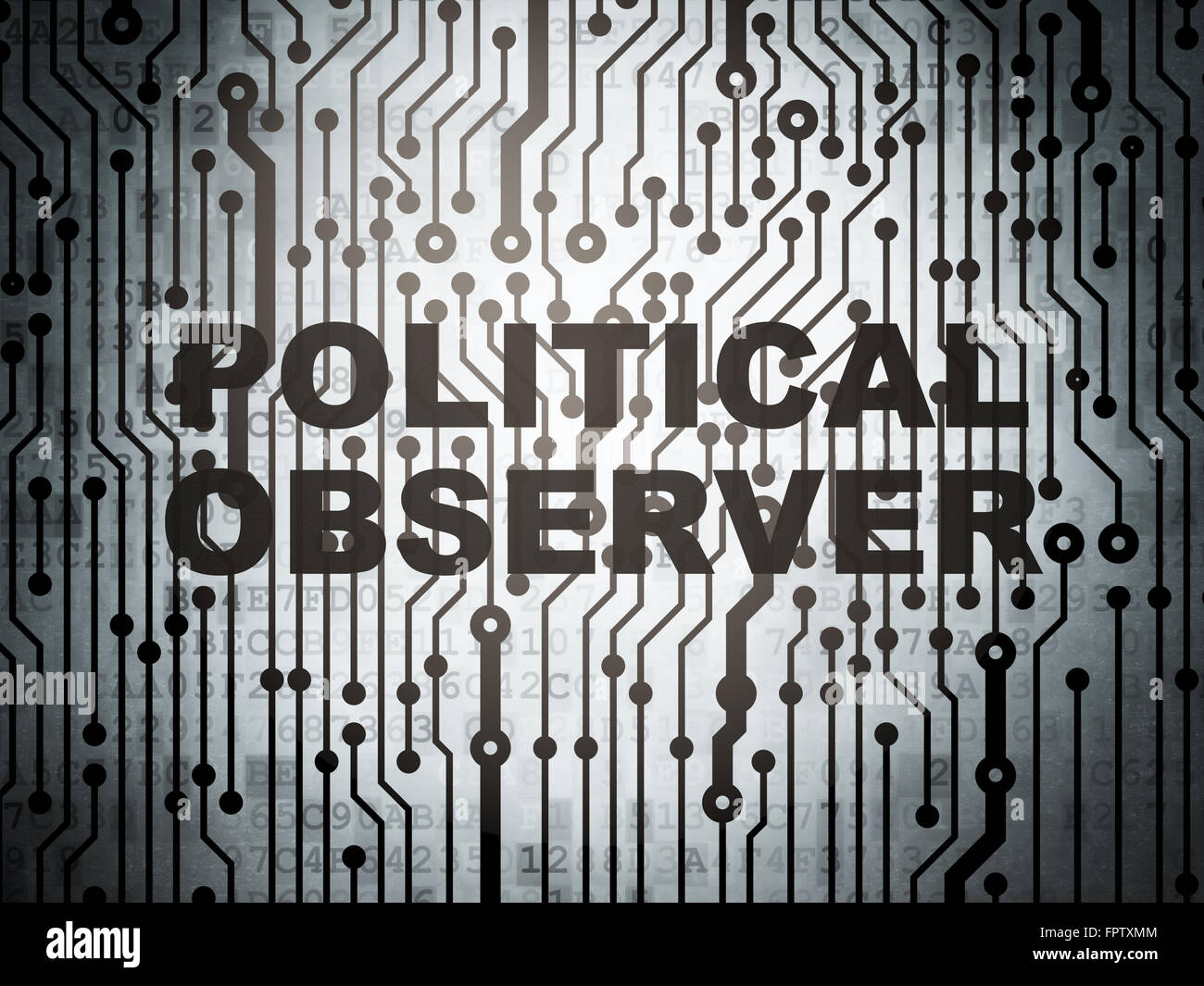Political concept: circuit board with Political Observer Stock Photo ...