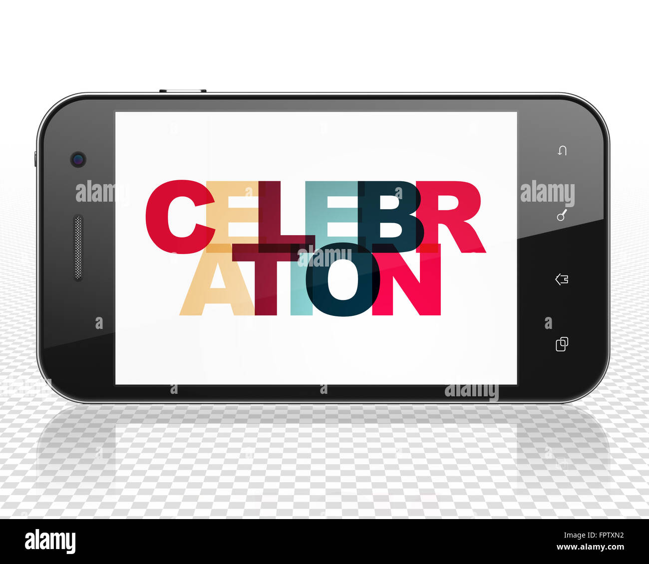 Entertainment, concept: Smartphone with Celebration on display Stock ...