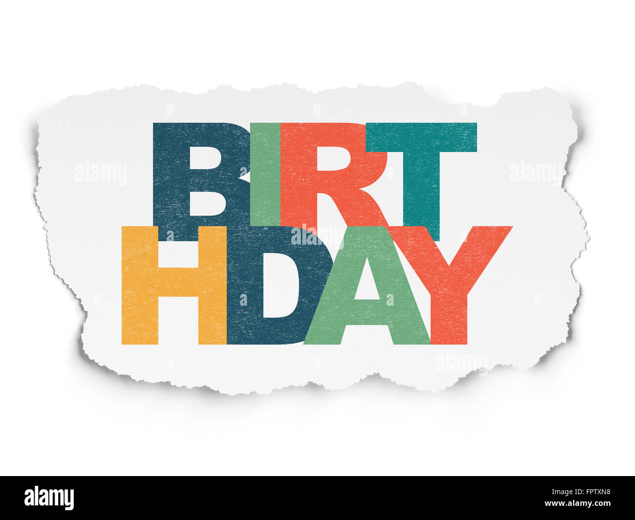 Holiday concept: Birthday on Torn Paper background Stock Photo - Alamy