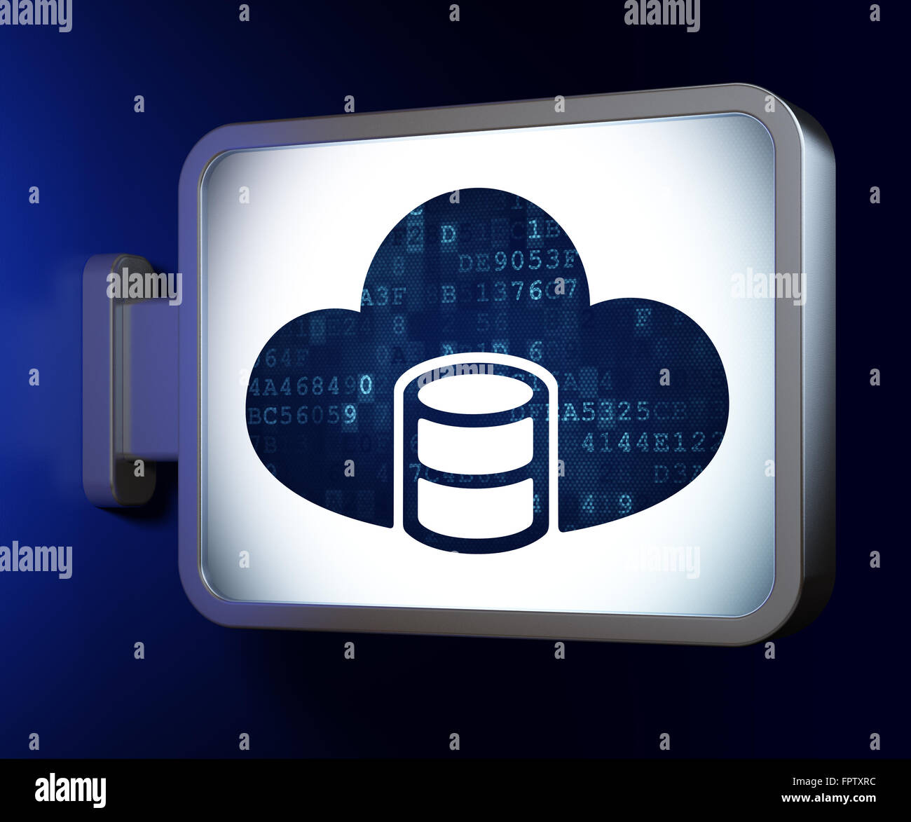 Database concept: Database With Cloud on billboard background Stock Photo - Alamy