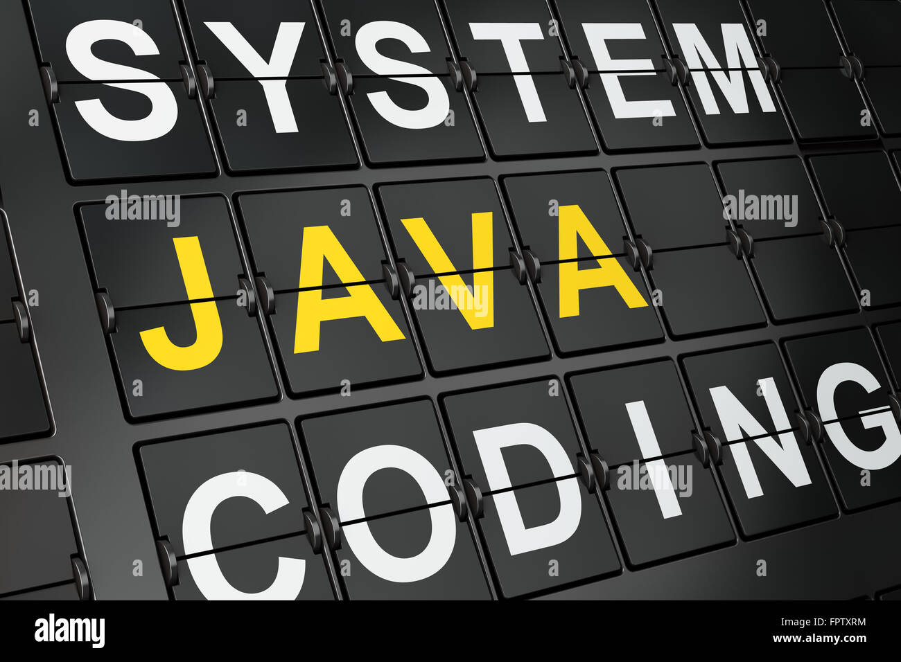 Programming concept: Java on airport board background Stock Photo - Alamy
