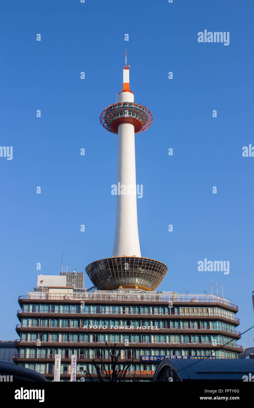 Kyoto Tower on blue sky background ,Kyoto Japan Stock Photo - Alamy