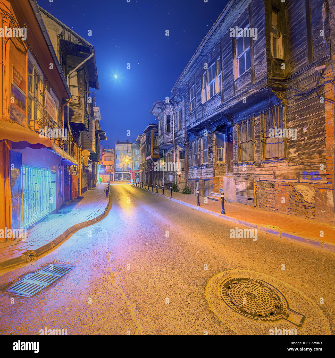 Old streets of Istanbul by night Istanbul, Turkey Stock Photo - Alamy