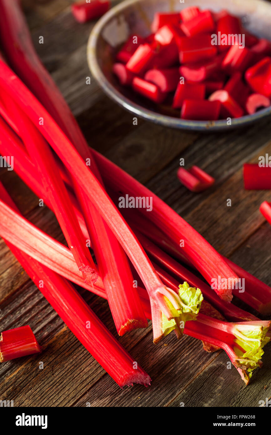 Raw Organic Red Rhubarb Ready to Use Stock Photo - Alamy