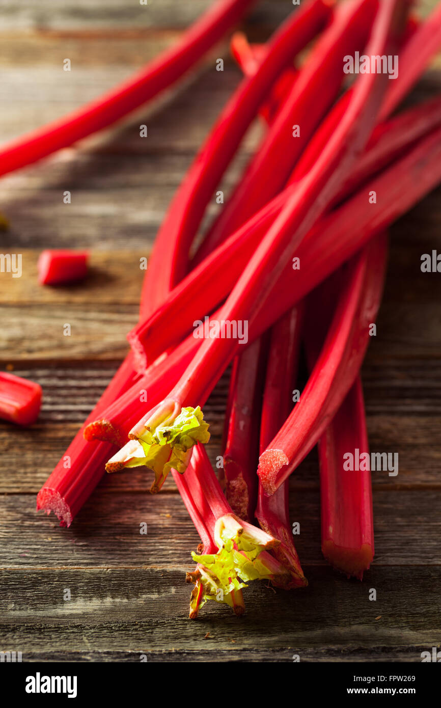 Raw Organic Red Rhubarb Ready to Use Stock Photo - Alamy