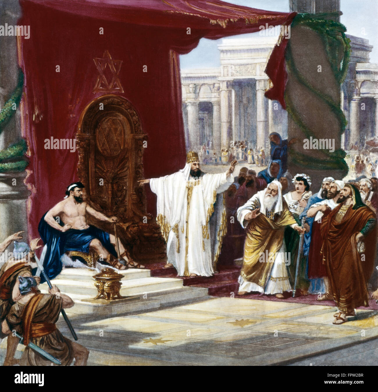 KING SOLOMON GIVES SEAT OF HONOR TO IRON WORKER WHO BUILT THE TEMPLE ...