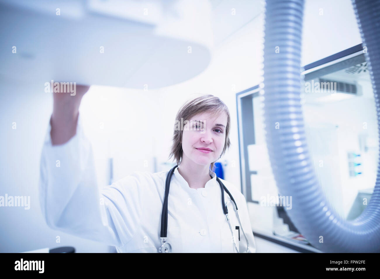 Radiologist Adjusting X Ray Machine High Resolution Stock Photography ...