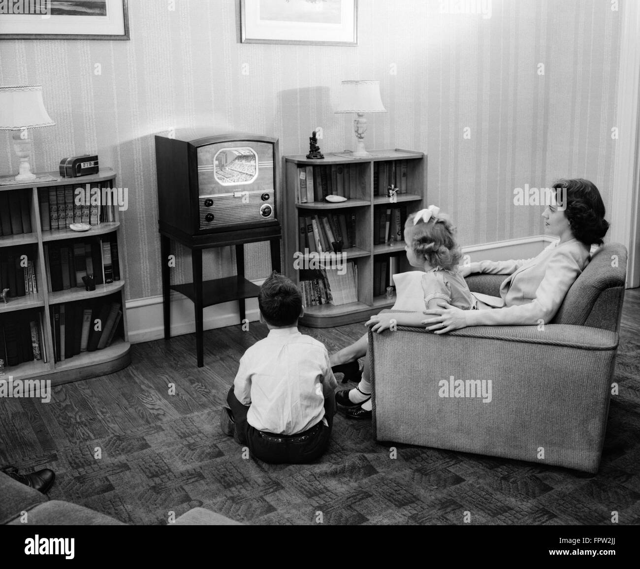 Boy girl in 1950s Black and White Stock Photos & Images - Alamy