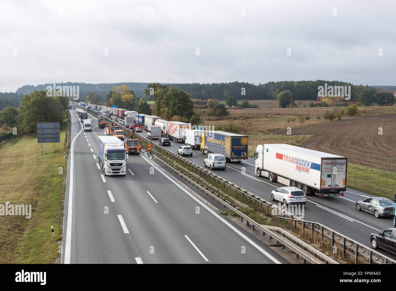 Traffic jam in countryside hi-res stock photography and images - Alamy