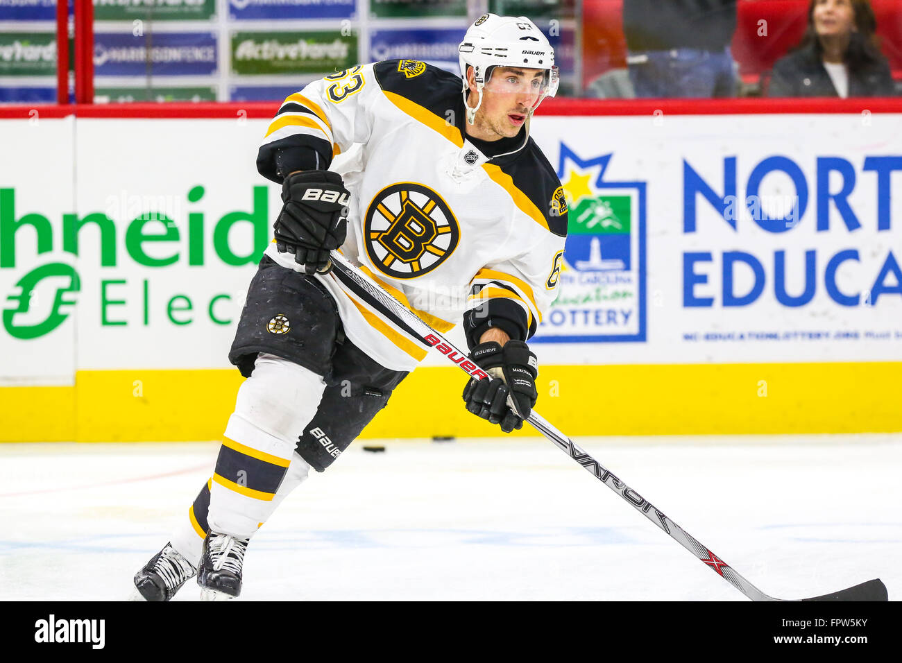 Boston Bruins left wing Brad Marchand (63) during the NHL game between ...