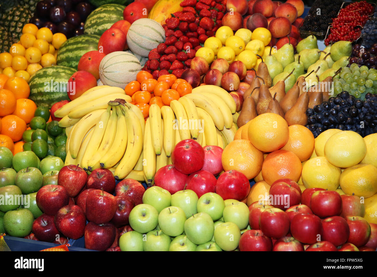 Collection of freshly picked fruits as background Stock Photo - Alamy