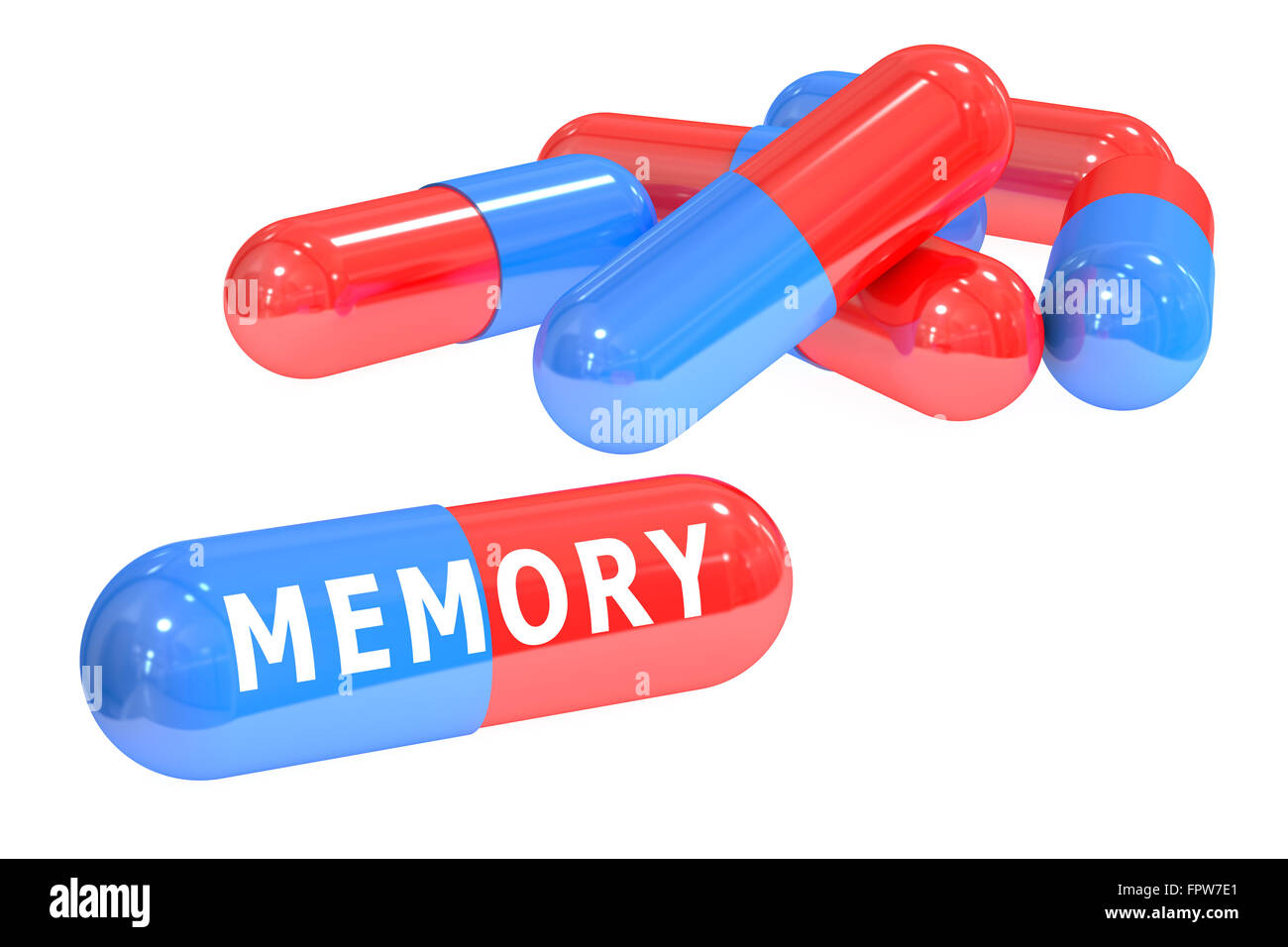 memory pills isolated on white background Stock Photo - Alamy