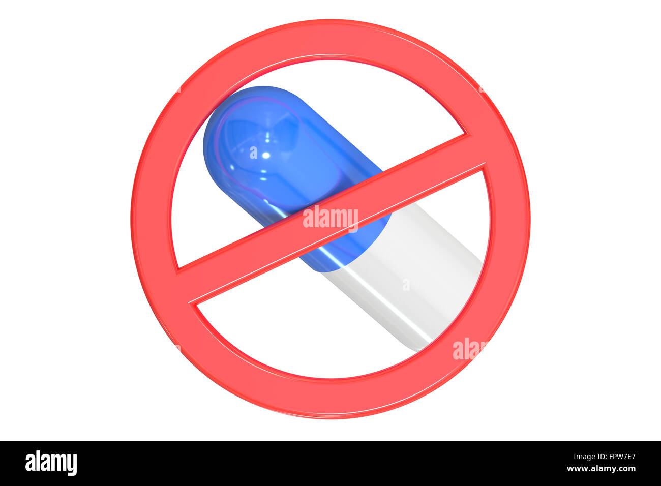 Sign forbidden with pill isolated on white background Stock Photo - Alamy