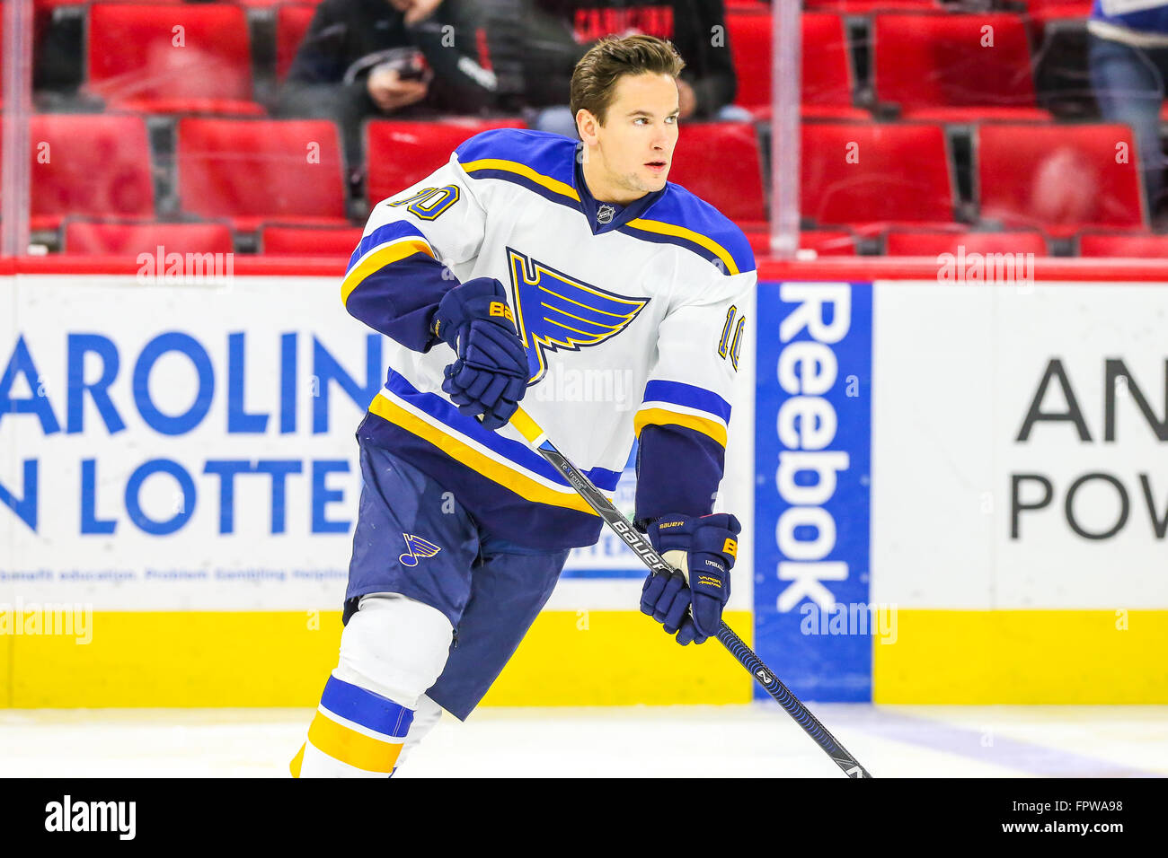 St. Louis Blues right wing Scottie Upshall (10) during the NHL game ...