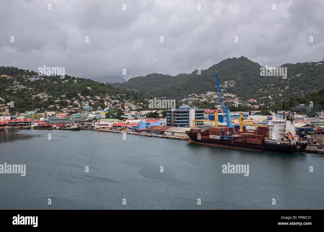 Castries City, Saint Lucia- Harbor in this little Caribbean nation ...
