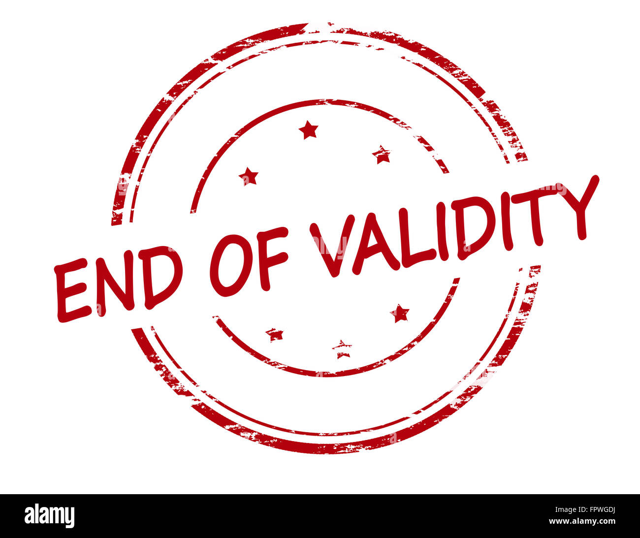 Rubber stamp with text end of validity inside, vector illustration ...