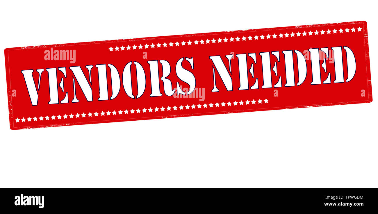 Rubber stamp with text vendors needed inside, vector illustration Stock ...