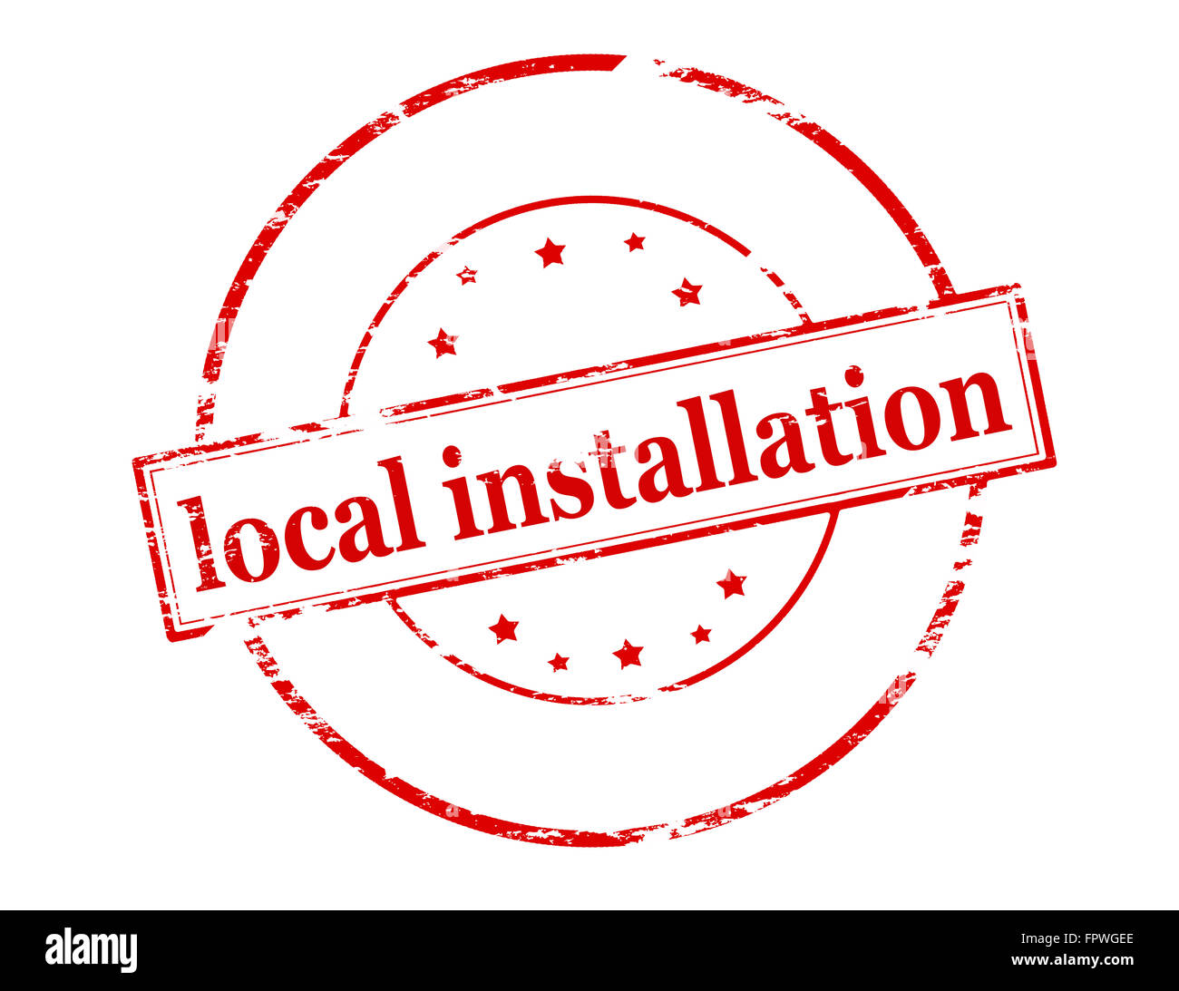 Rubber stamp with text local installation inside, vector illustration ...