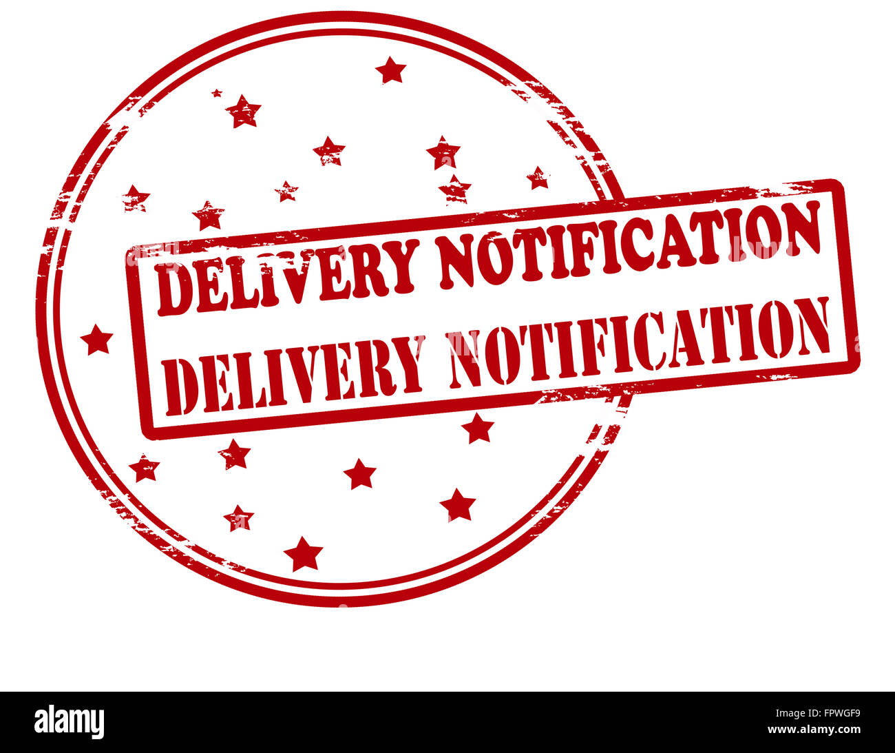 Rubber stamp with text delivery notification inside, vector ...
