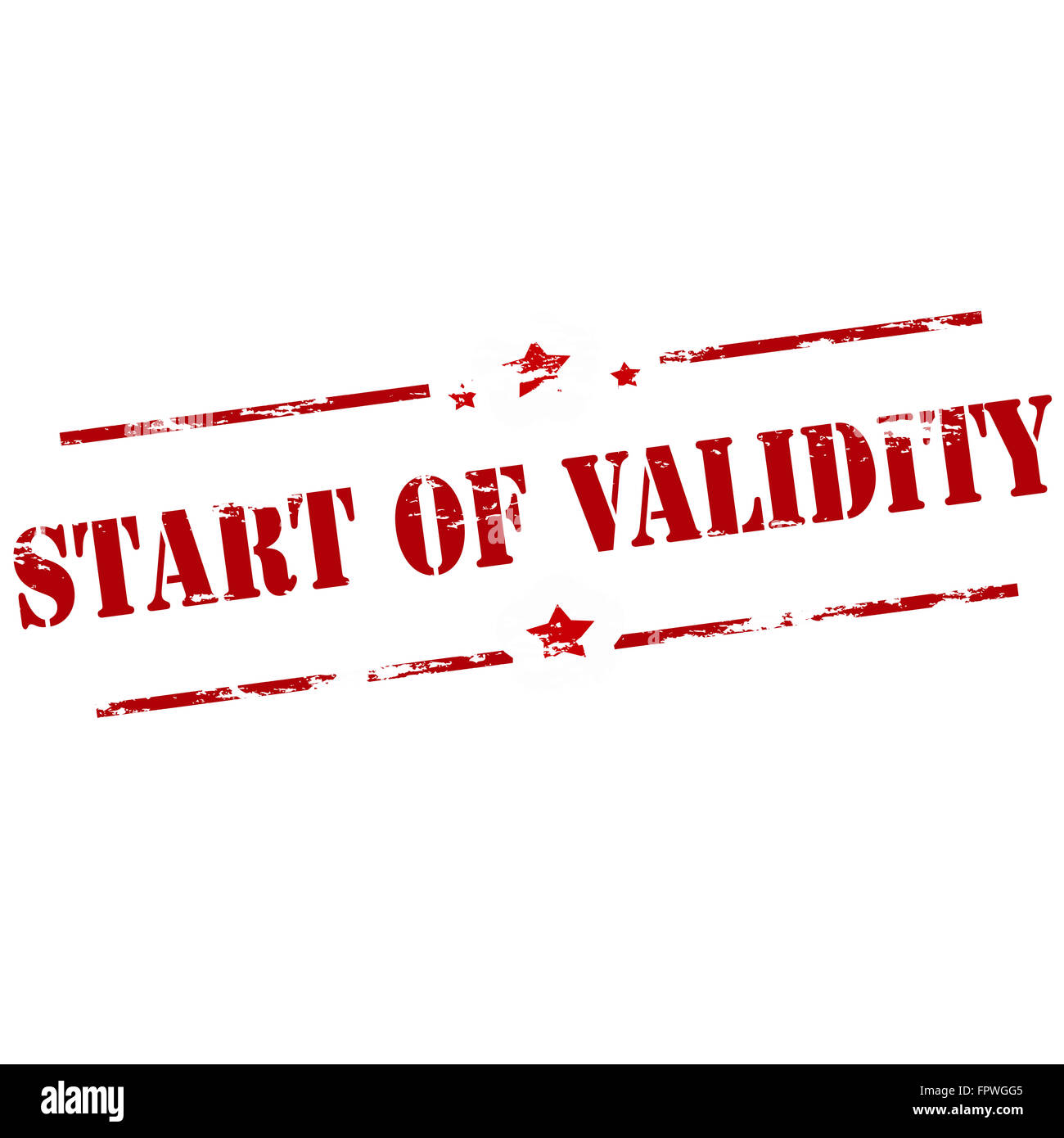 Rubber stamp with text start of validity inside, vector illustration ...
